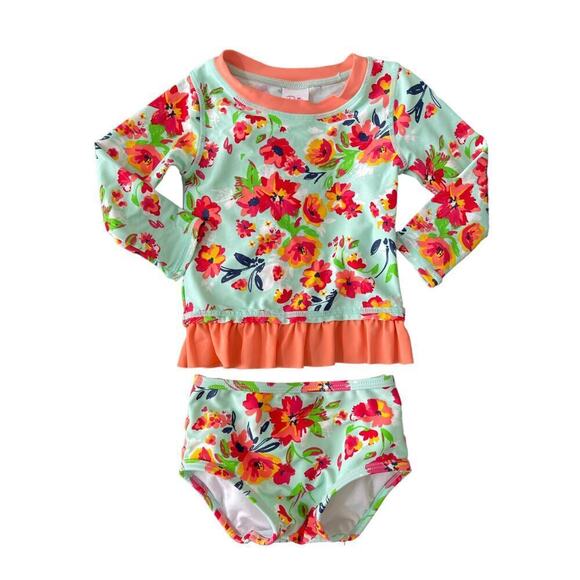 Rufflebutts | Swim | Rufflebutts Floral Rashguard Twopiece 218m | Poshmark